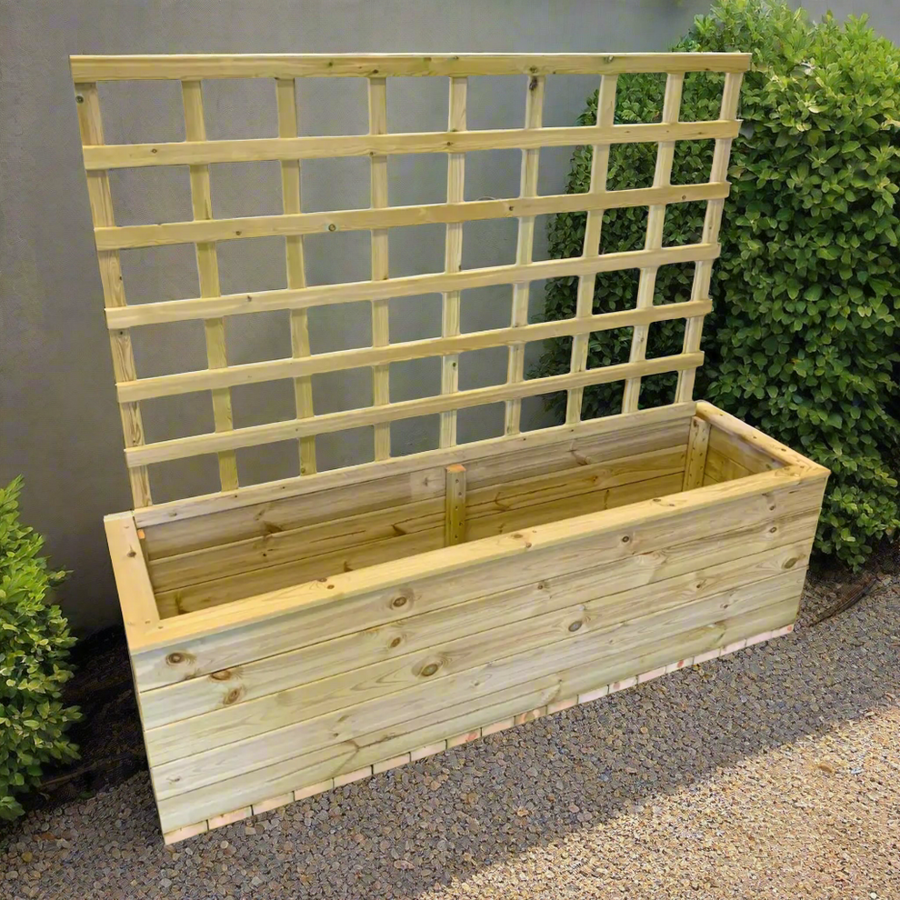 Churnet Valley Extra Large Trough Planter with Trellis – My Garden Buildings
